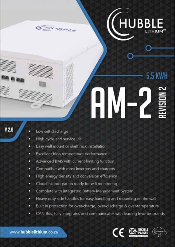 Hubble AM-2 5.5kWh Lithium-Ion Battery - (51V)