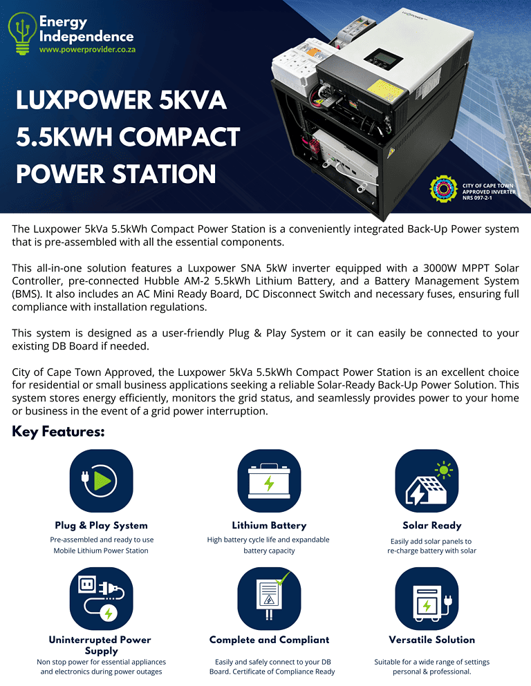Luxpower 5Kva 5.5 Kwh Compact Power Station | Energy Independence